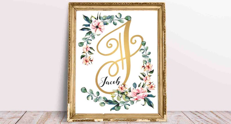 Baby Shower Gift, Jacob, Baptism Gift Boy, Name Art, Monogram Print ...