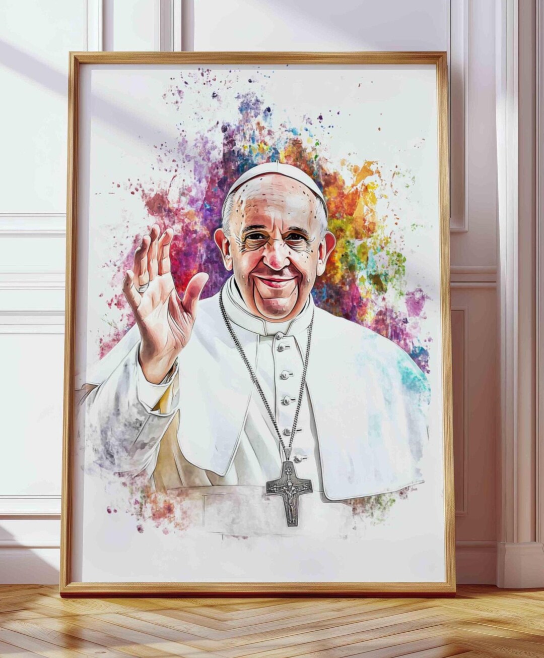 Watercolor Portrait of Pope Francis Poster Clipart Print Digital ...