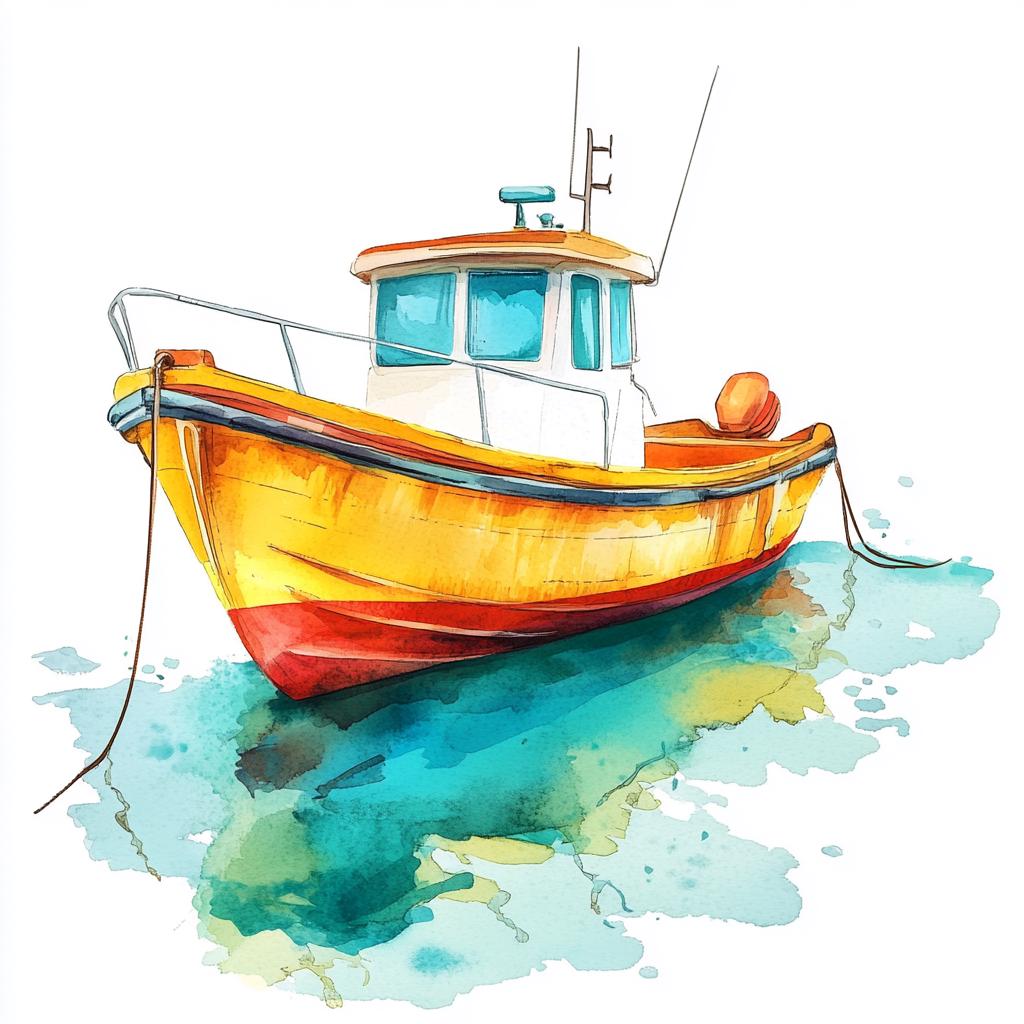 8 Boat Clipart Watercolor Colorful Boat Art Nautical Printable Digital ...