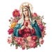 8 Our Lady of the Sacred Heart Clipart, Floral Virgin Mary Image ...