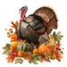 8 Cute Autumn Turkey Clipart Fall Animals Thanksgiving Artwork ...