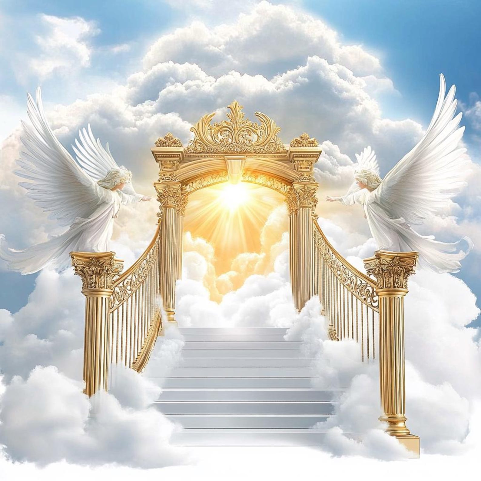 8 Golden Heaven Gates Clipart Stair Step to Heaven Crafts Digital Image ...