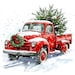Printable Classic Red Truck Christmas Card| Farmhouse Classic Christmas ...