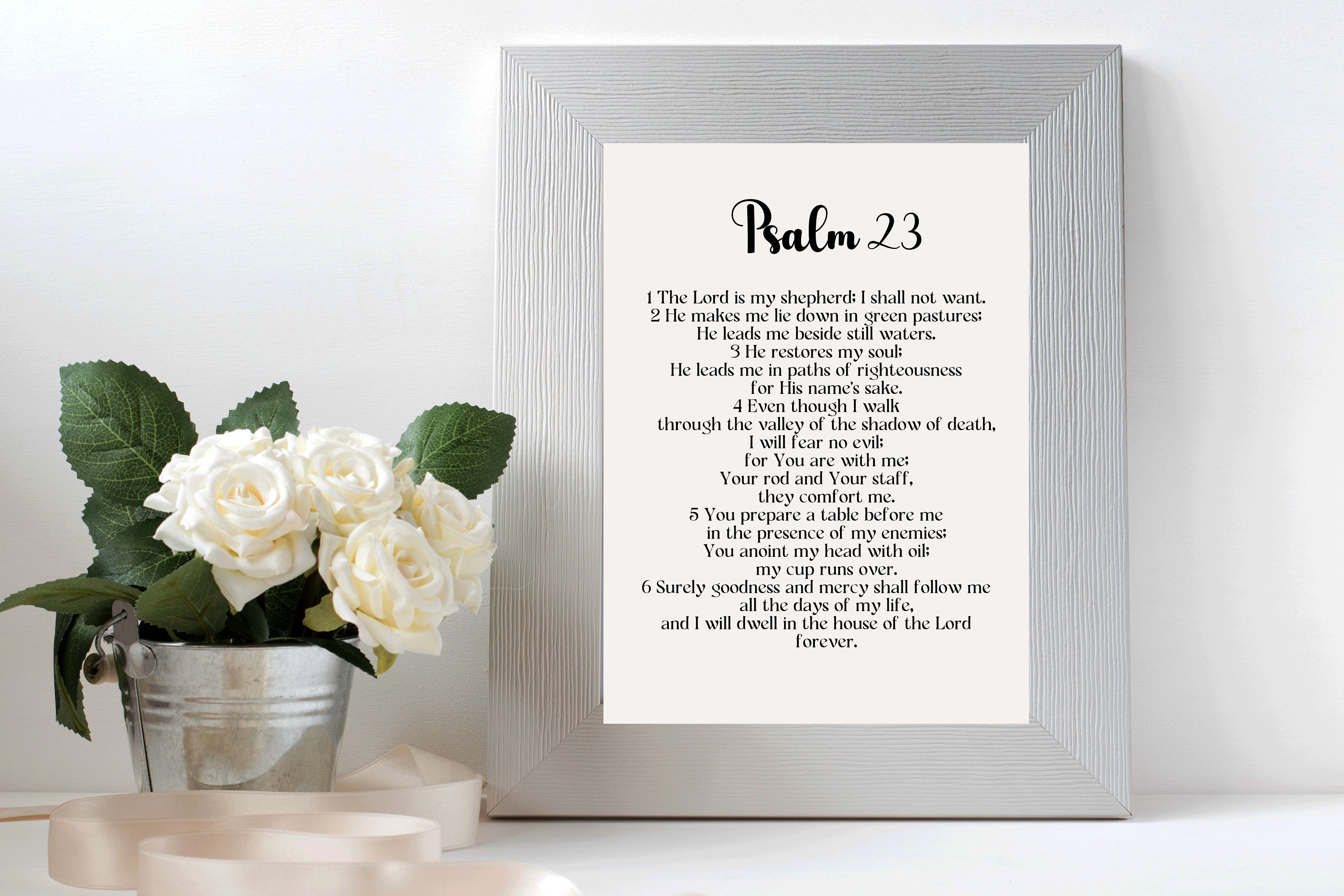 Psalm 23 Wall Art I the Lord is My Shepherd I Printable Bible Verse I ...