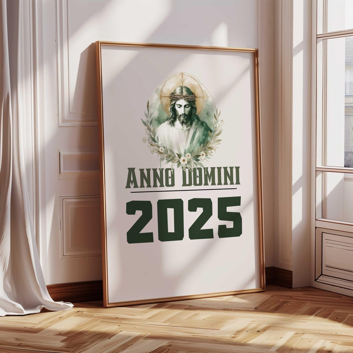 Christian New Year 2025, Minimalist Typography Art, Catholic Poster ...