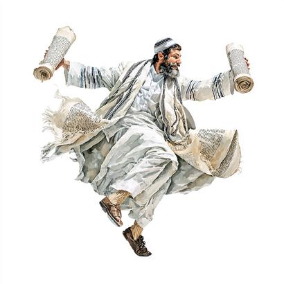 11 Torah Dancing Clipart Jewish Men Synagogue Simchat Wall Art ...