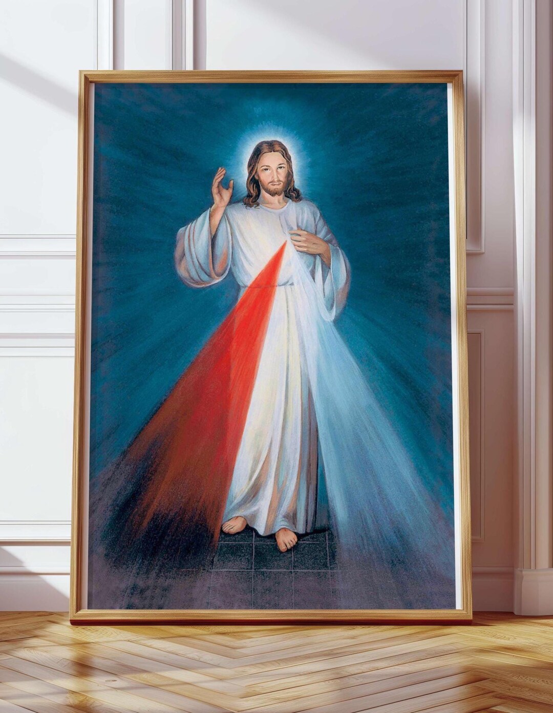 Jesus Divine Mercy Digital Art Printable Vintage Painting Christ Poster ...