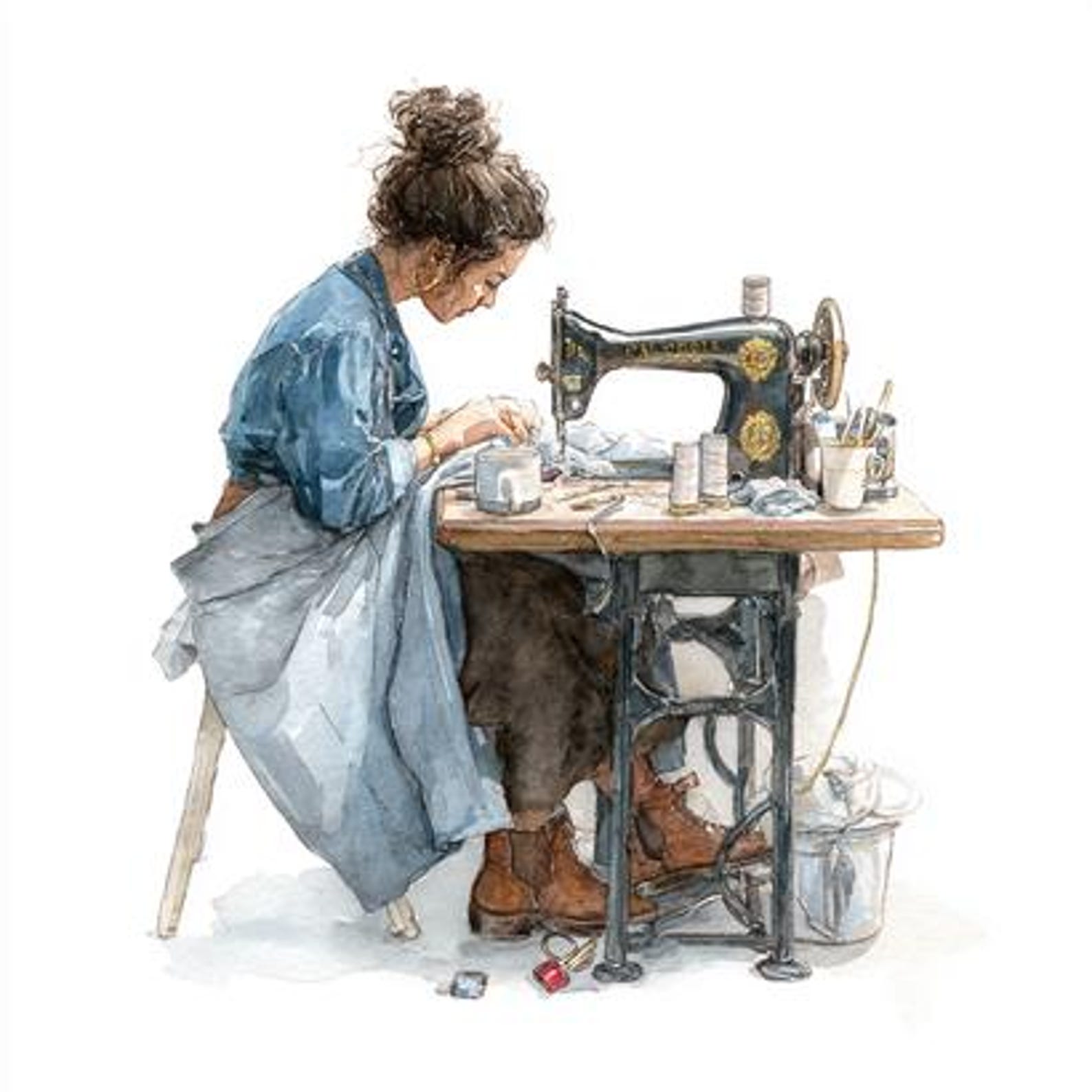 8 Sewing Tailor Seamstress Clipart Dressmaker Watercolor Printable High ...