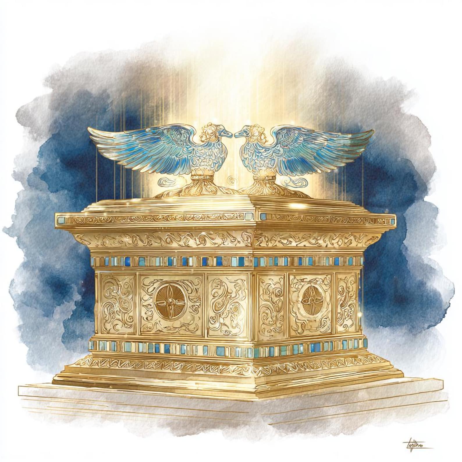 10 Ark of Covenant Clipart Old Testament Story PNG Watercolor Printable ...