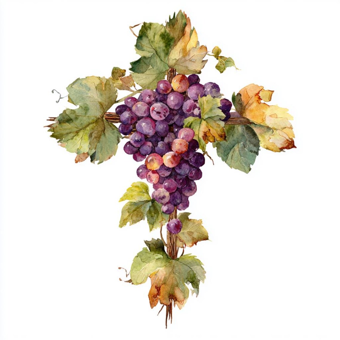 8 Floral Cross Clipart Vine and Branches Crucifix True Vine Pngs I Am ...