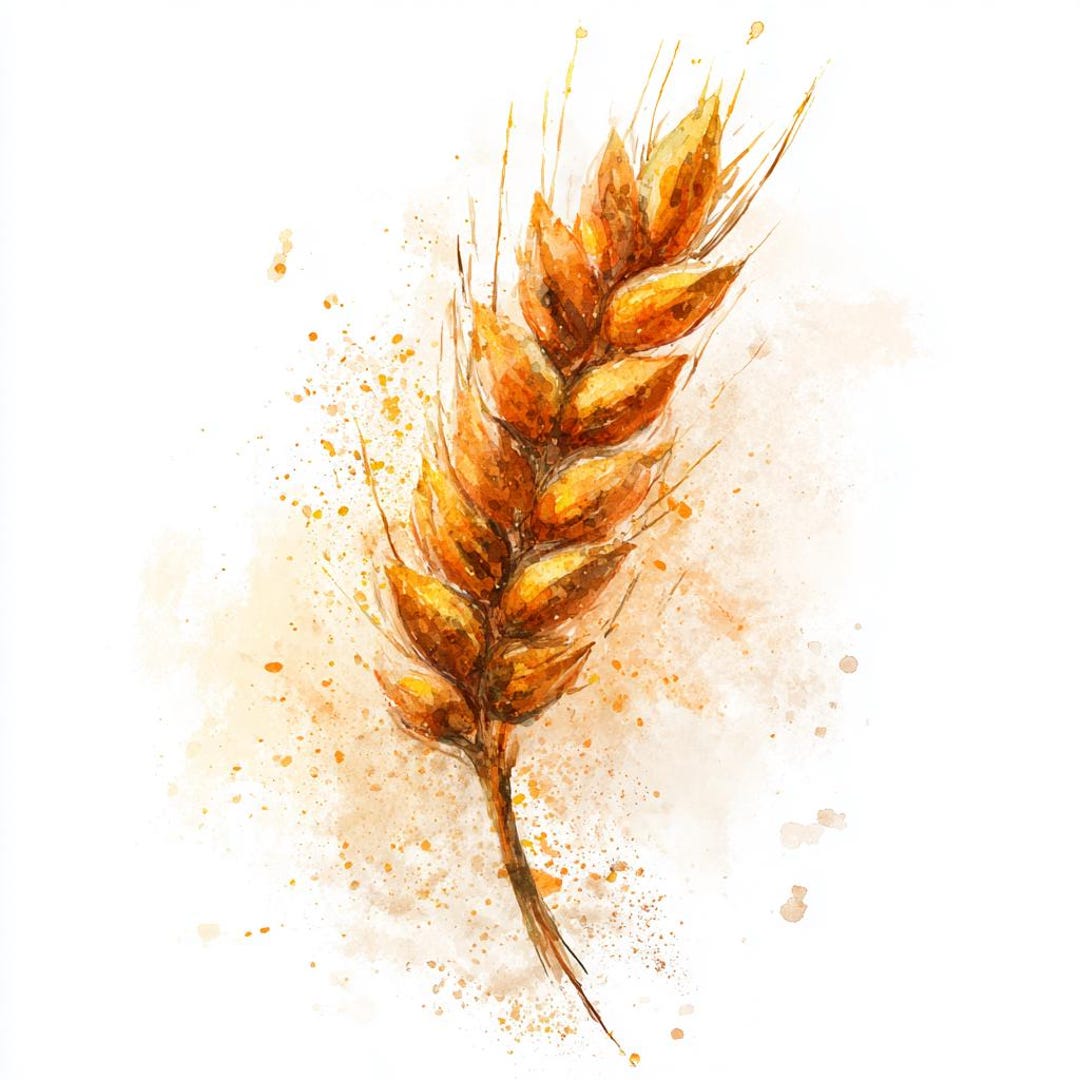 8 Wheat Clipart PNG, Watercolor Printable Eucharist Symbol, Christian ...