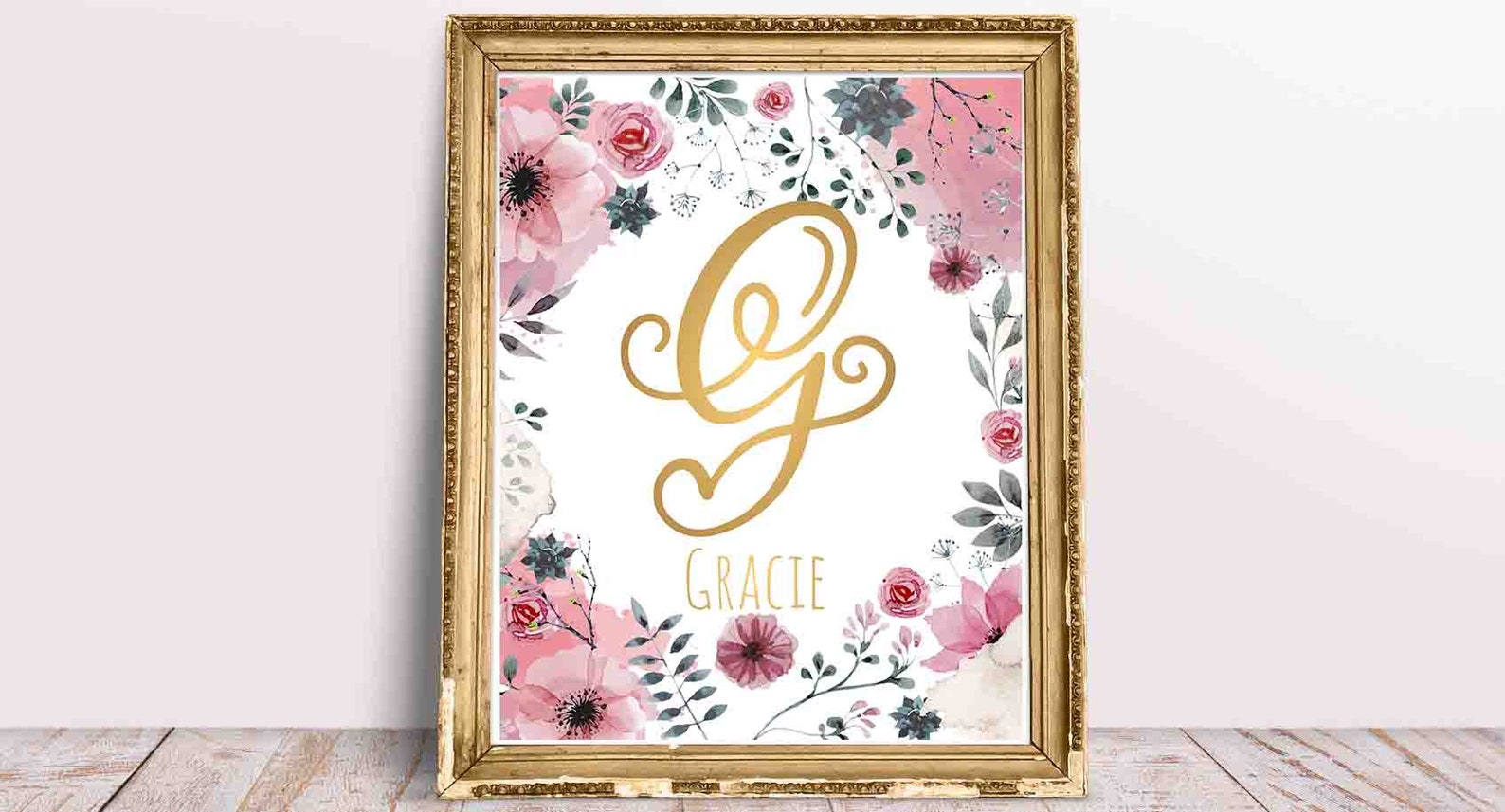 Gracie Name Art Gracie Name Sign Gold Calligraphy Names | Etsy