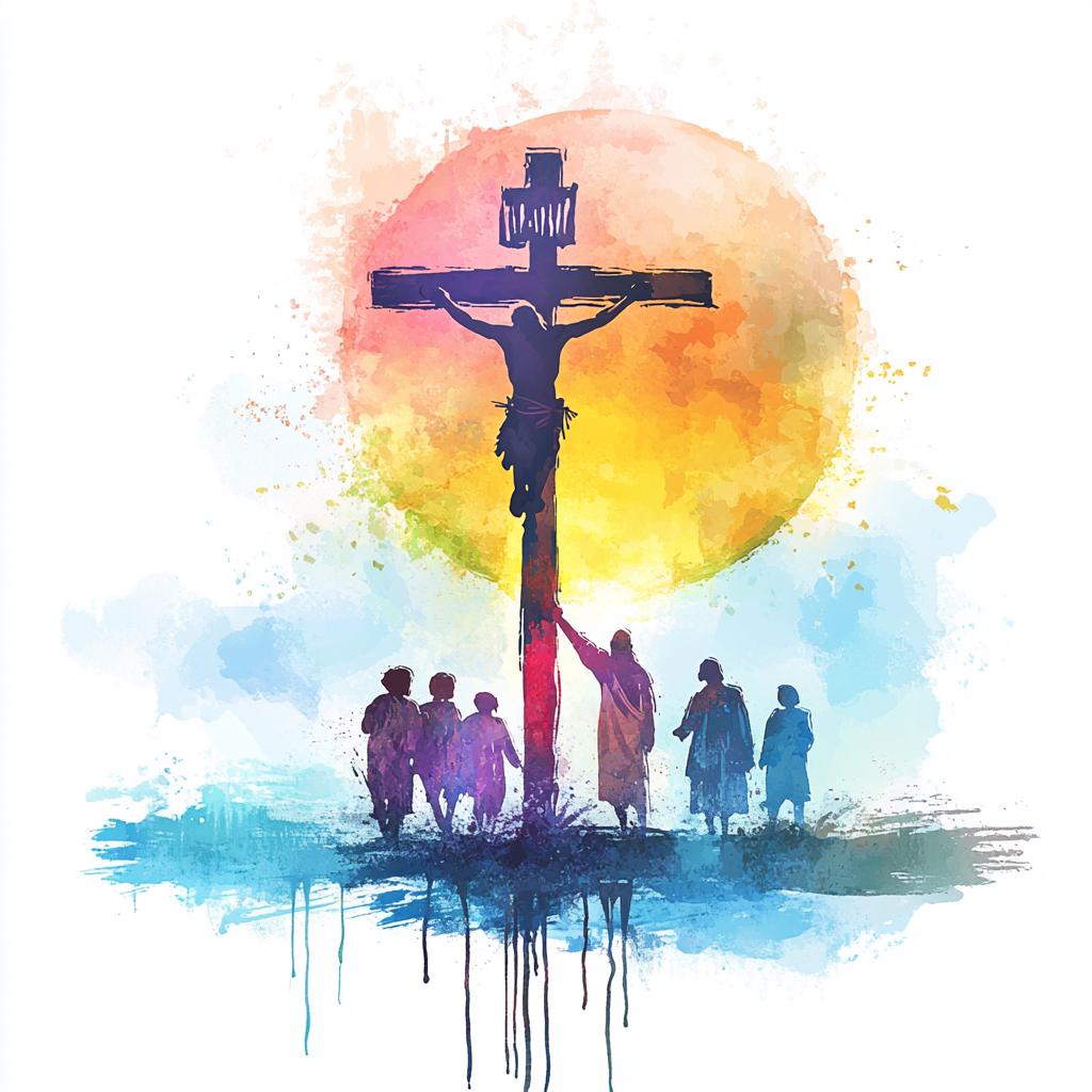 8 Jesus Crucifixion Clipart Golgotha Watercolor Christian Crucifix Art ...