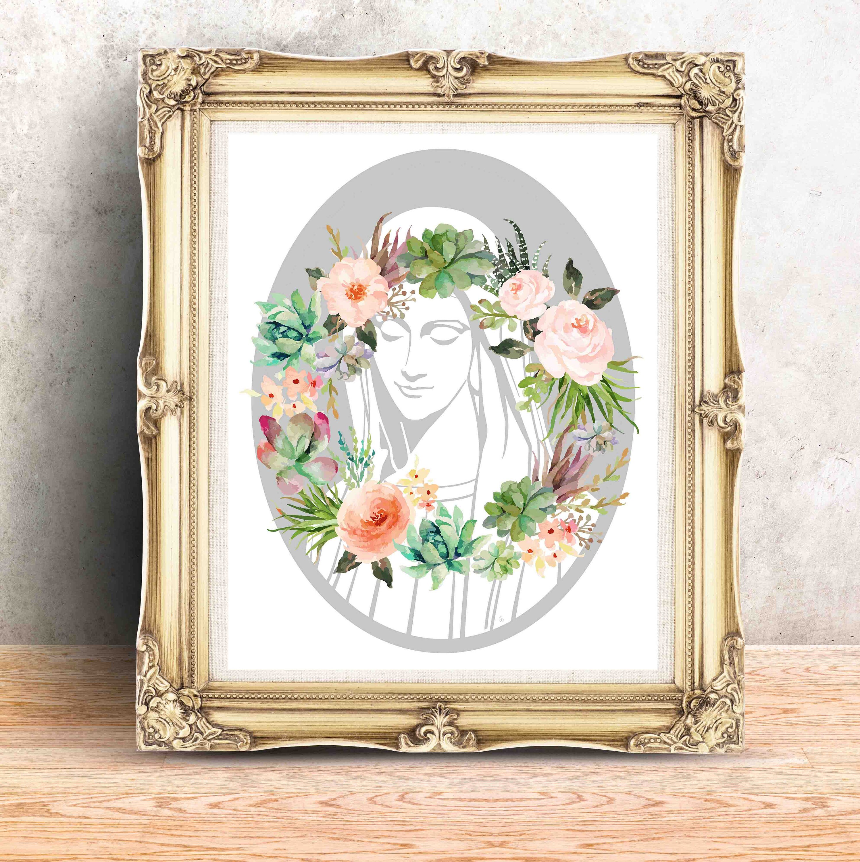 Virgin Mary Print Mother of God Virgin Mary Printable Blessed - Etsy