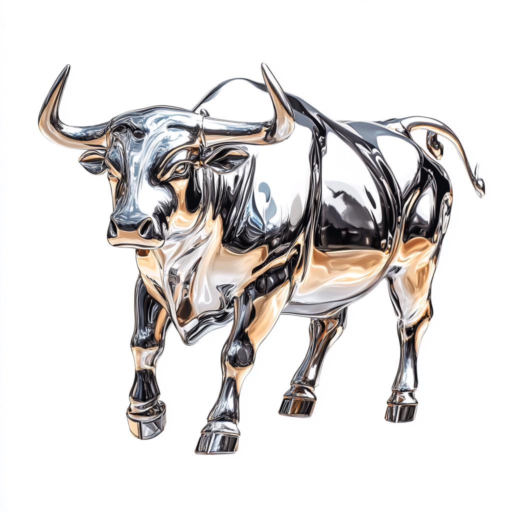 8 Bull Clipart PNG Silver Golden Bull Statue Clipart Watercolor ...