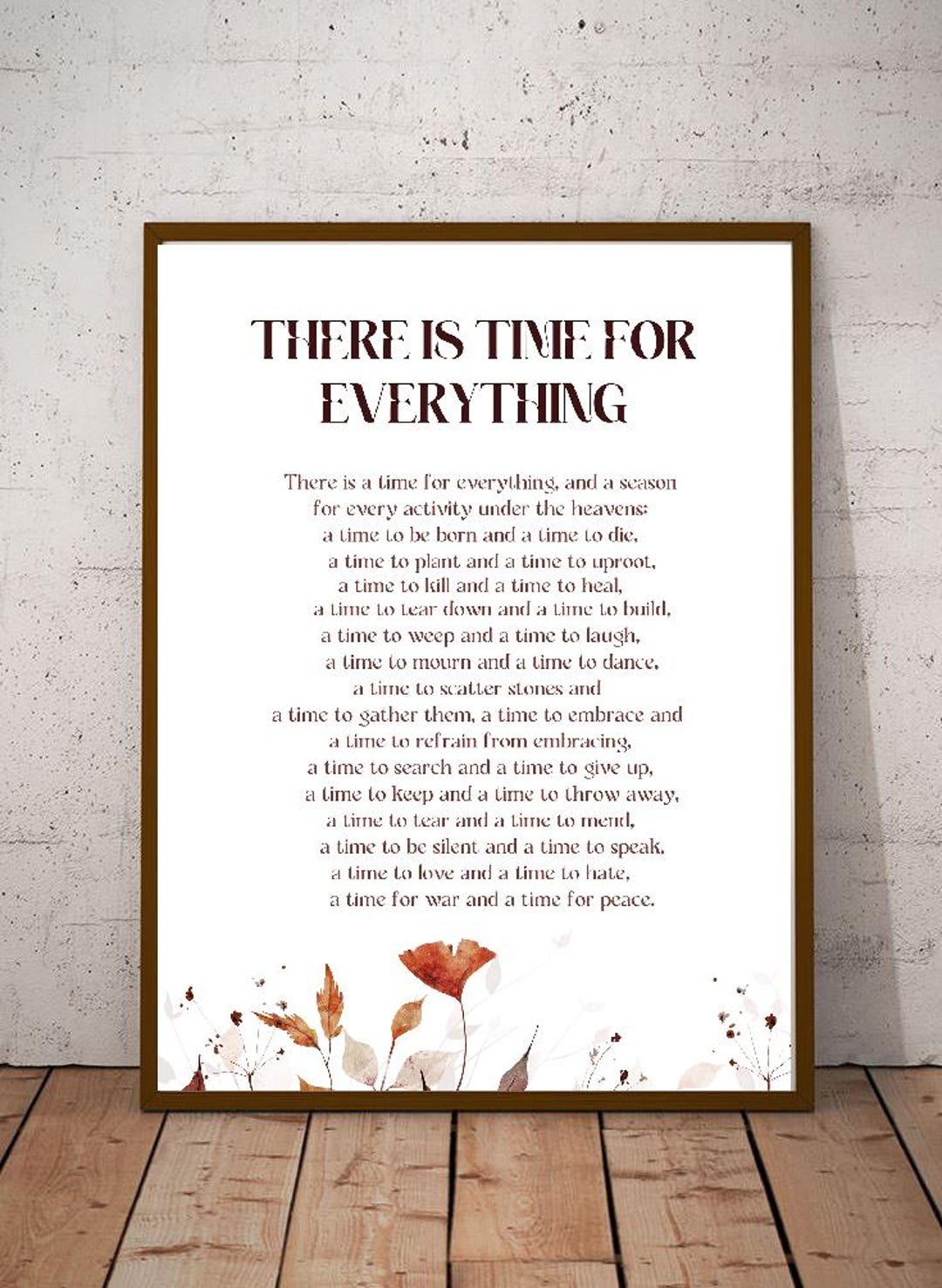 Ecclesiastes 3:1-8, There is Time for Everything, Fall Bible Verse ...