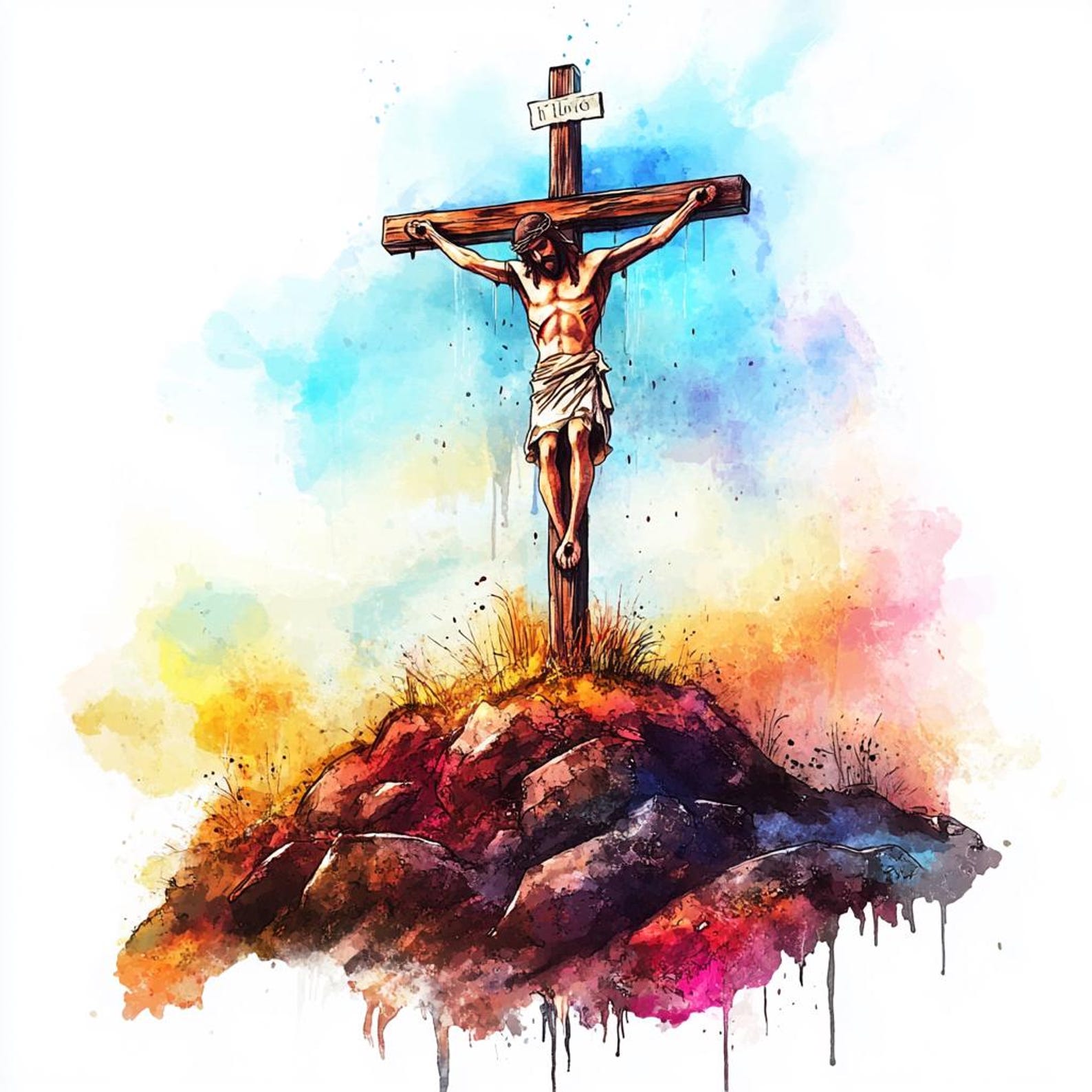 8 Jesus Christ Clipart Jesus Crucified Clip Art Cross Golgotha Hill ...