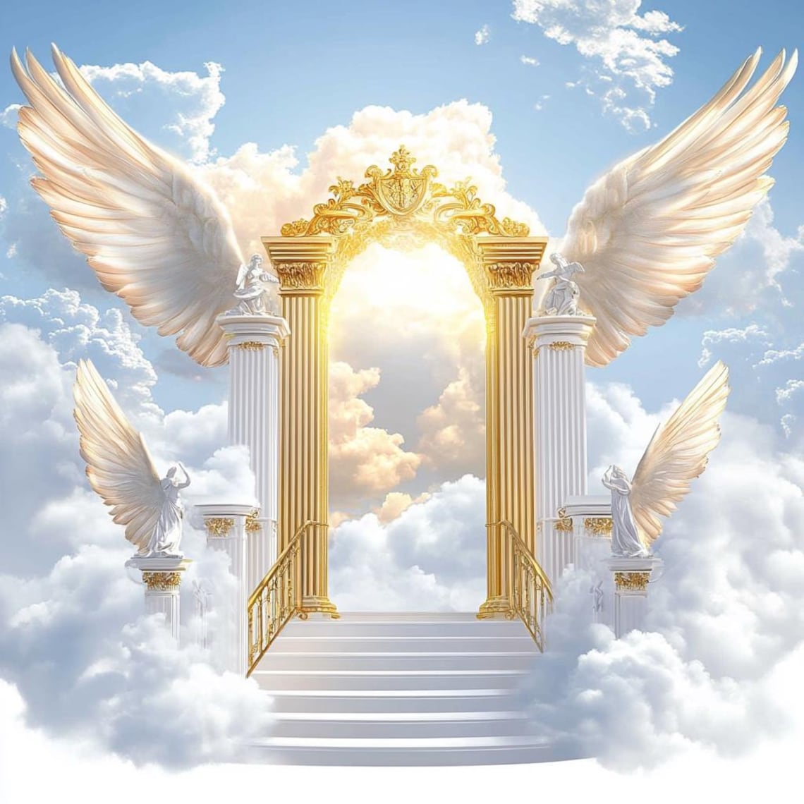 8 Golden Heaven Gates Clipart Stair Step to Heaven Crafts Digital Image ...