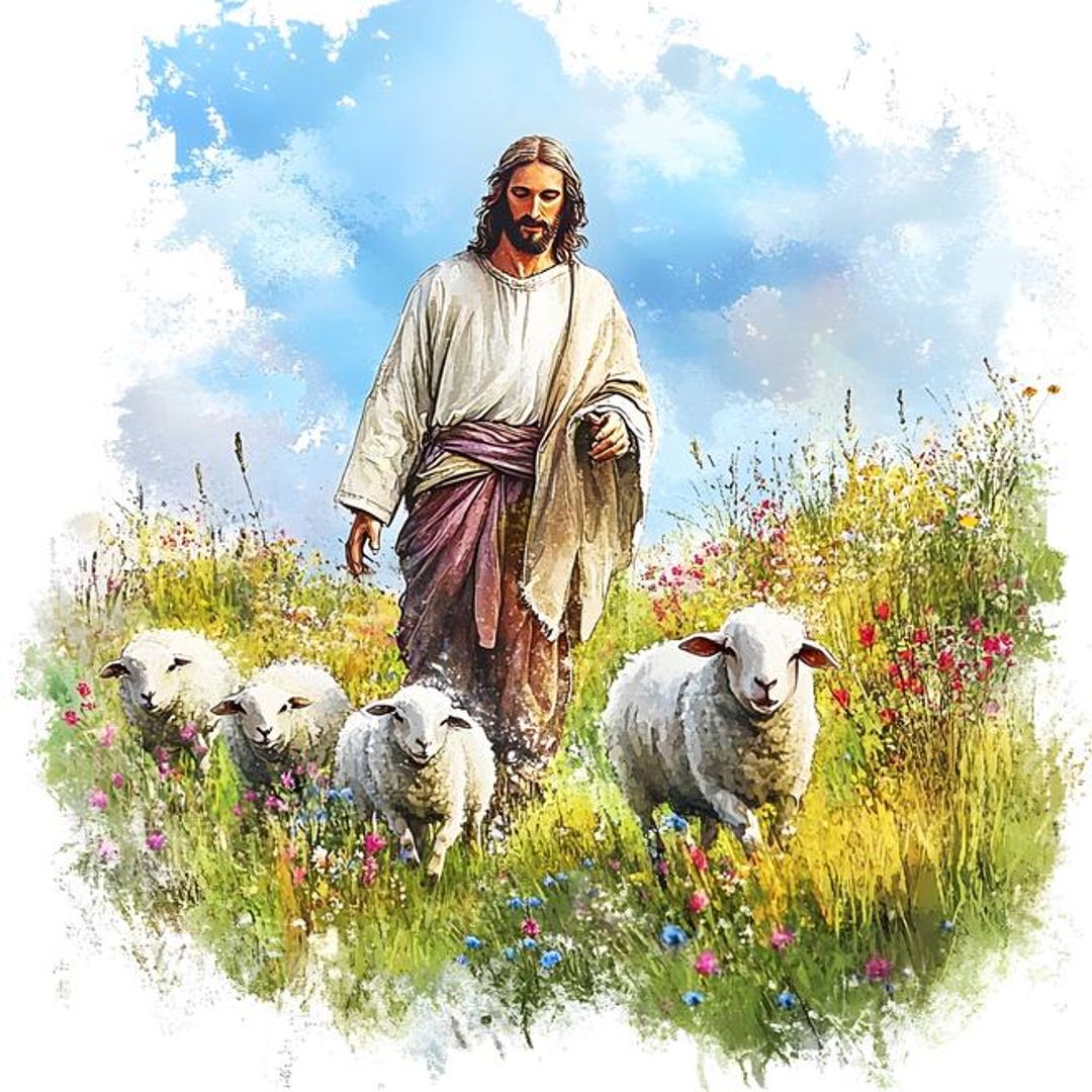 8 Jesus Good Shepherd Digital Clip Art Jesus Shepherding Sheep ...