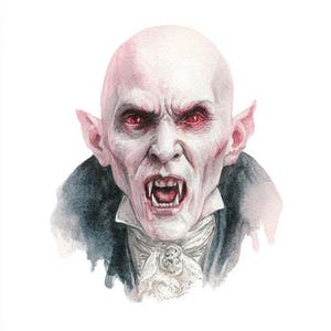 8 Dracula Clipart, Pinkoween Vampire Halloween Watercolor Printable ...