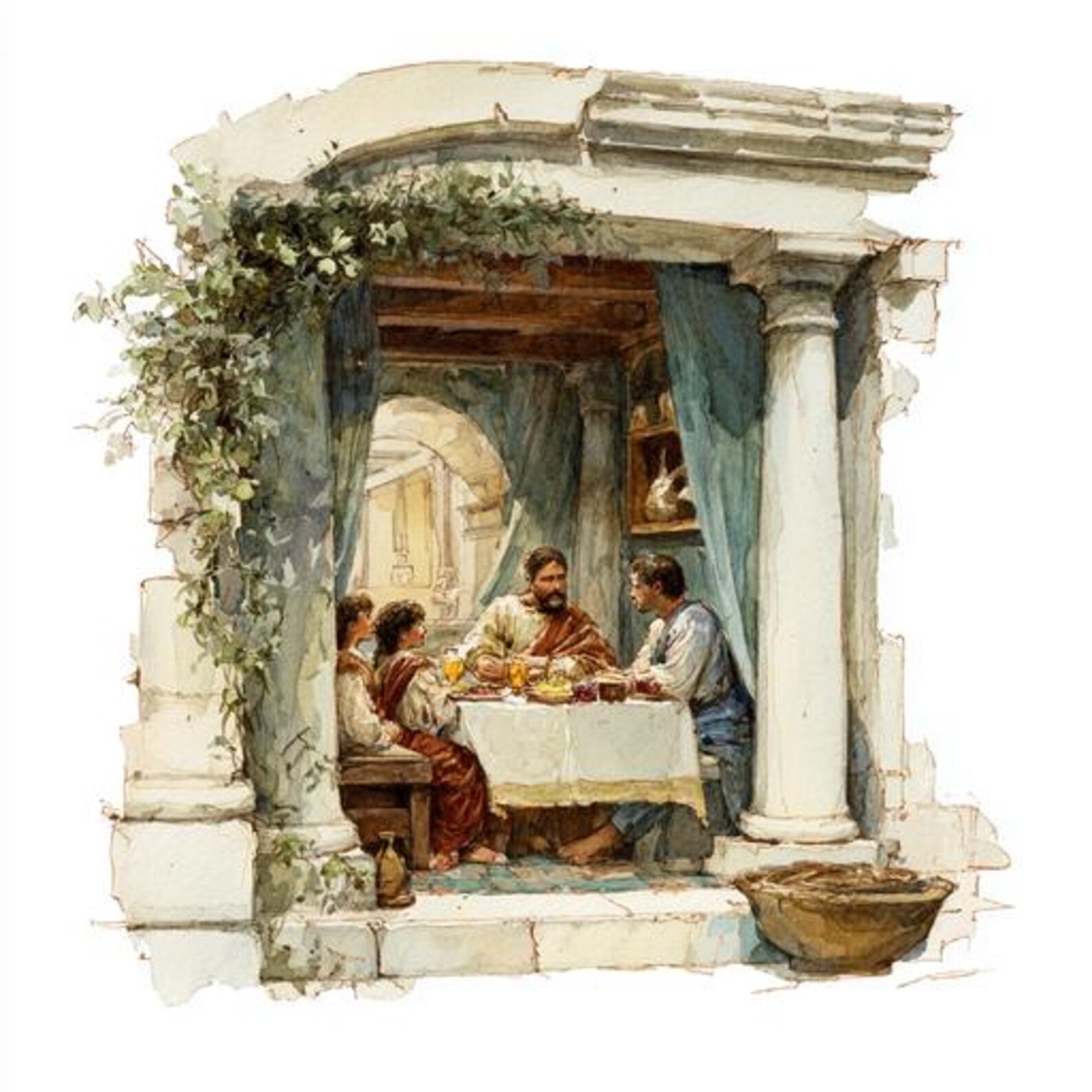 8 Ancient Roman Family Clipart, Watercolor Printable, Digital Download ...