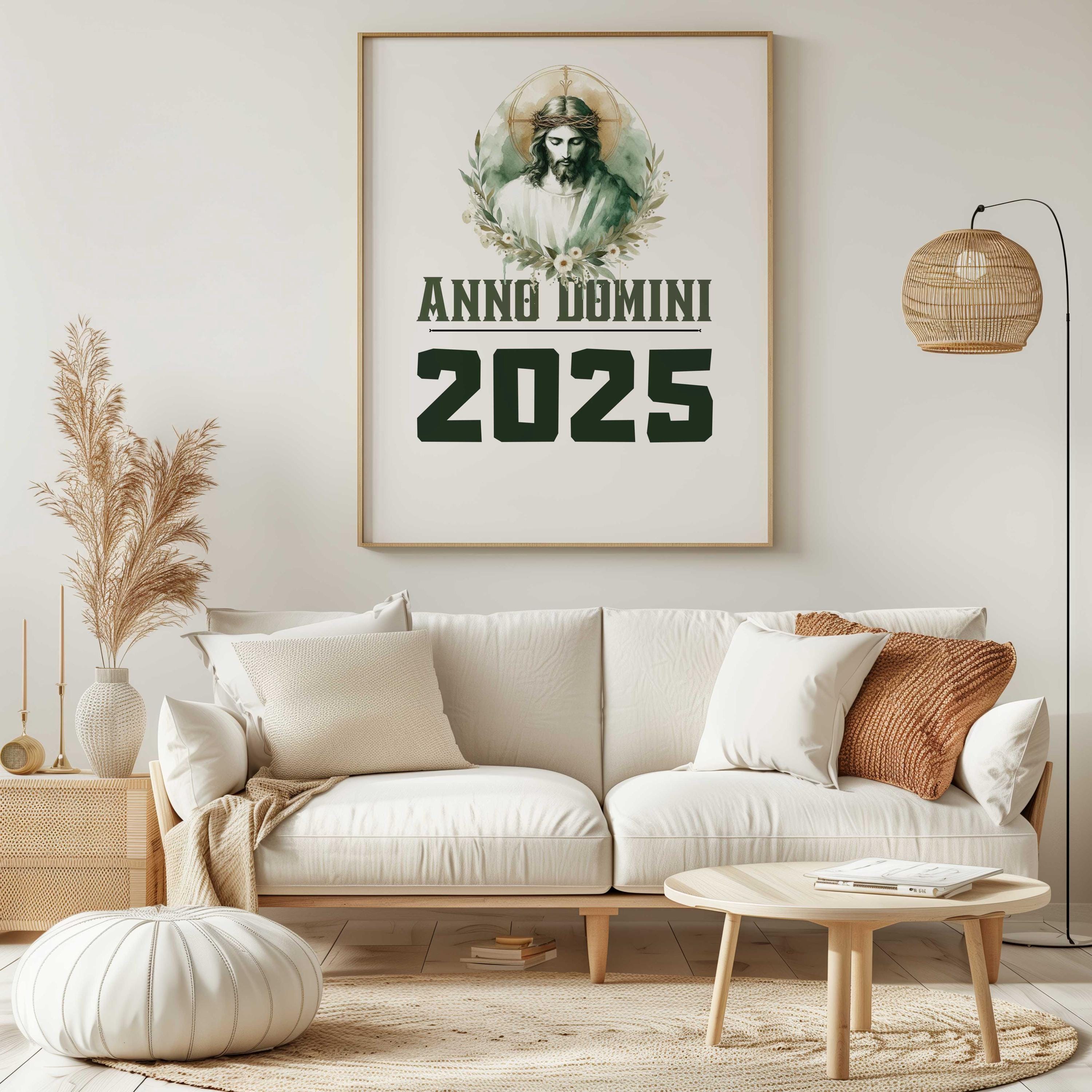 Christian New Year 2025, Minimalist Typography Art, Catholic Poster ...