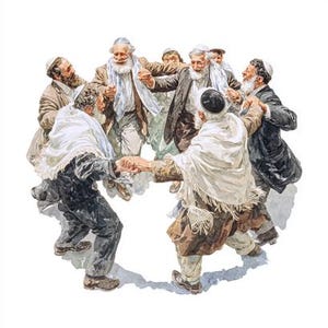 8 Jewish Hora Dance Clipart Men Dancing Wall Art Watercolor Painting ...