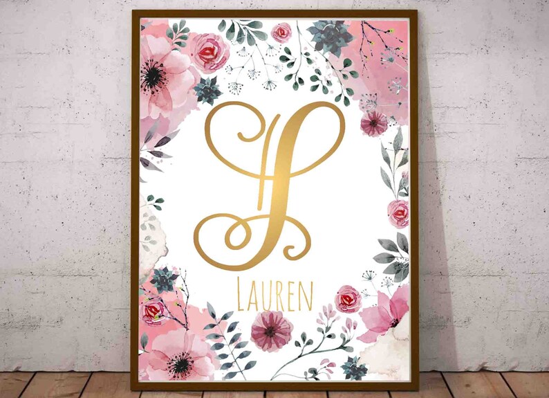Lauren Gift Lauren Name Sign Lauren Baby Name Sign Lauren Floral ...