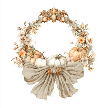 8 Boho Pumpkin Border Clipart Frame Flowers Leaves Wreath Watercolor ...