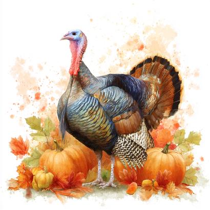 8 Cute Autumn Turkey Clipart Fall Animals Thanksgiving Artwork ...