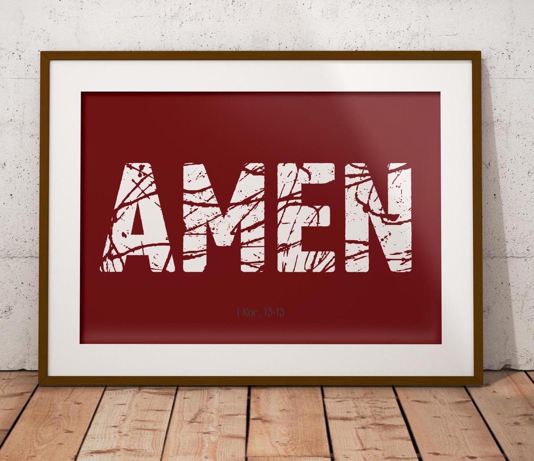 AMEN Christian Bible Verse Wall Art, Printable Scripture Minimalist ...