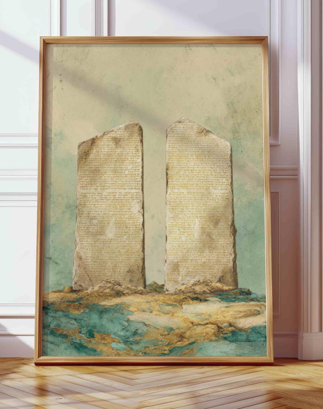 Ten Commandments POSTER Minimalist Biblical Wall Art, Moses Story ...