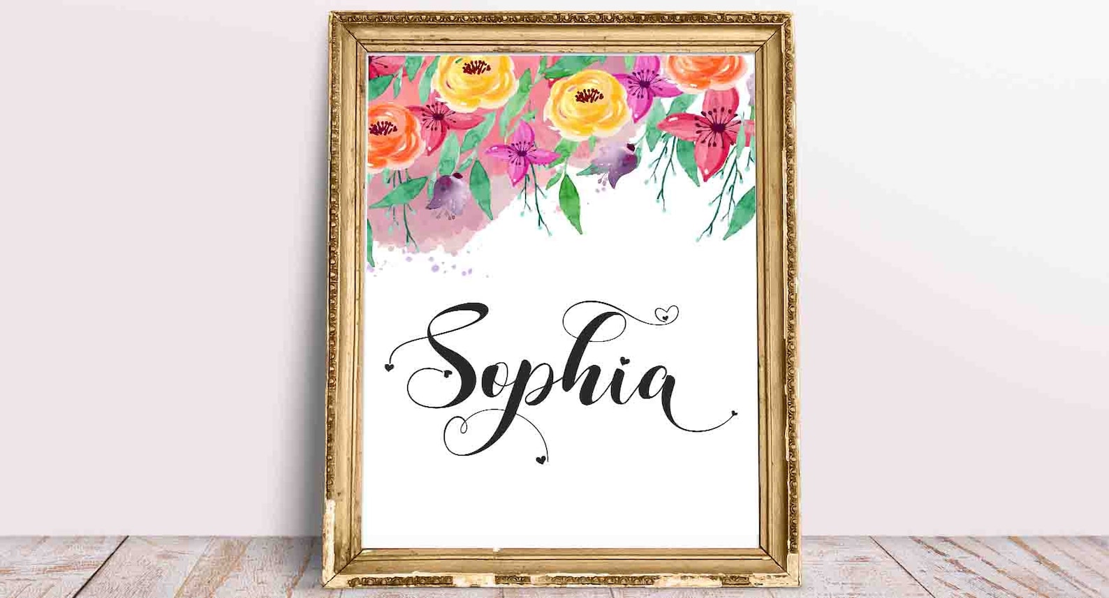 Sophia Name Sign for Wall Name Print Name Printable Girly Wall Decor ...