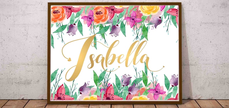 Isabella Baby Girl Name Print, Isabella Name Iris Isla Ivy Nursery Name ...