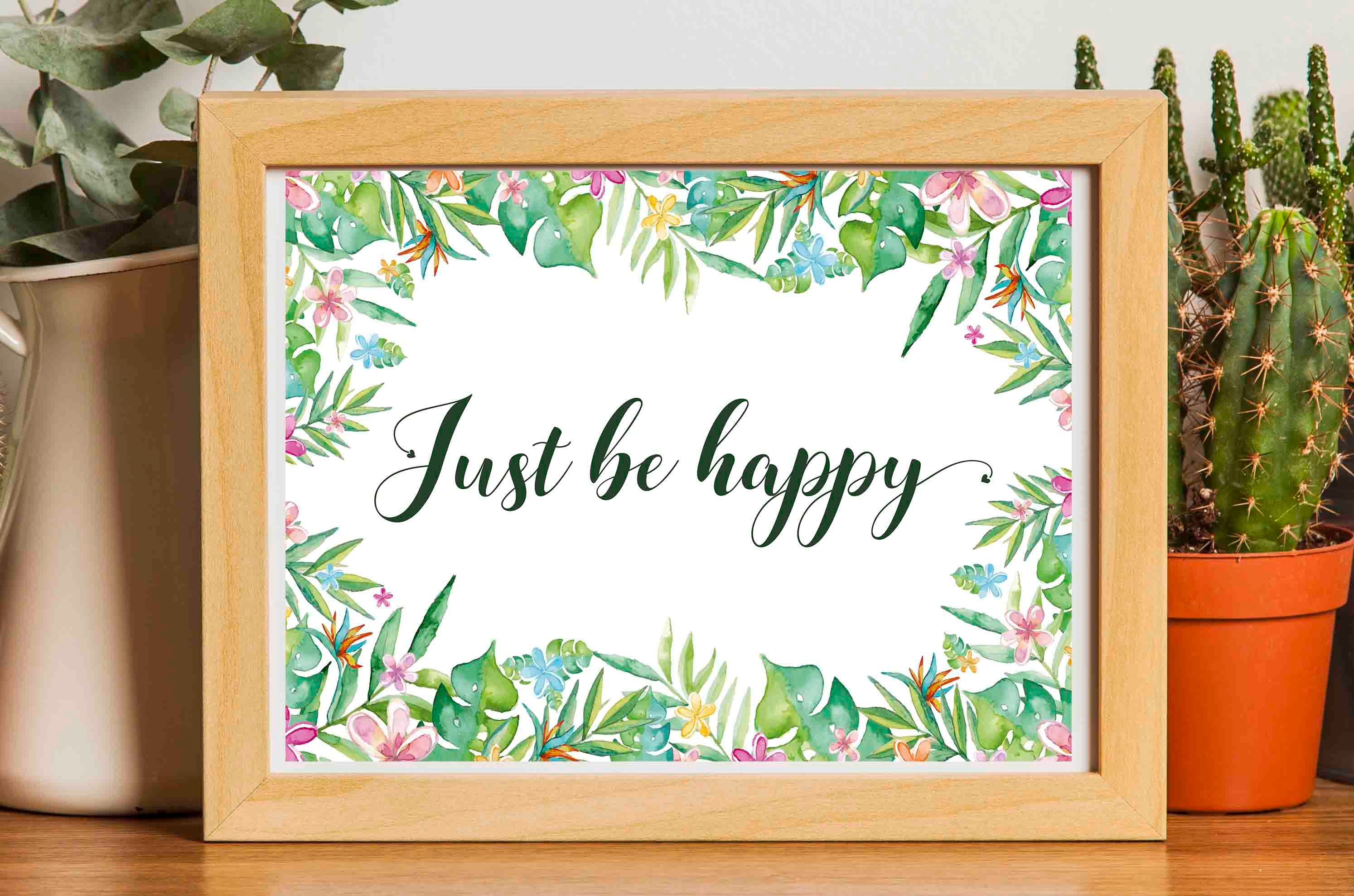 Be Happy Printable Be Happy Print Be Happy Quote Inspirational Quotes ...