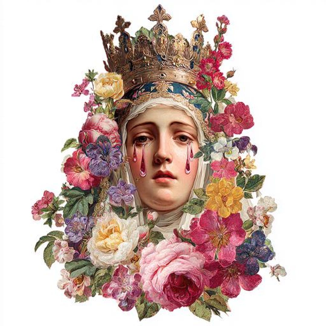 8 Our Lady Dolorosa Clipart, Virgin Mary of 7 Sorrows Watercolor ...