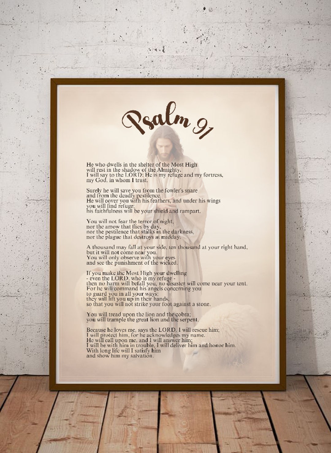 Psalm 91 Wall Art Bible Verse Printable, Cute Christian Decor ...