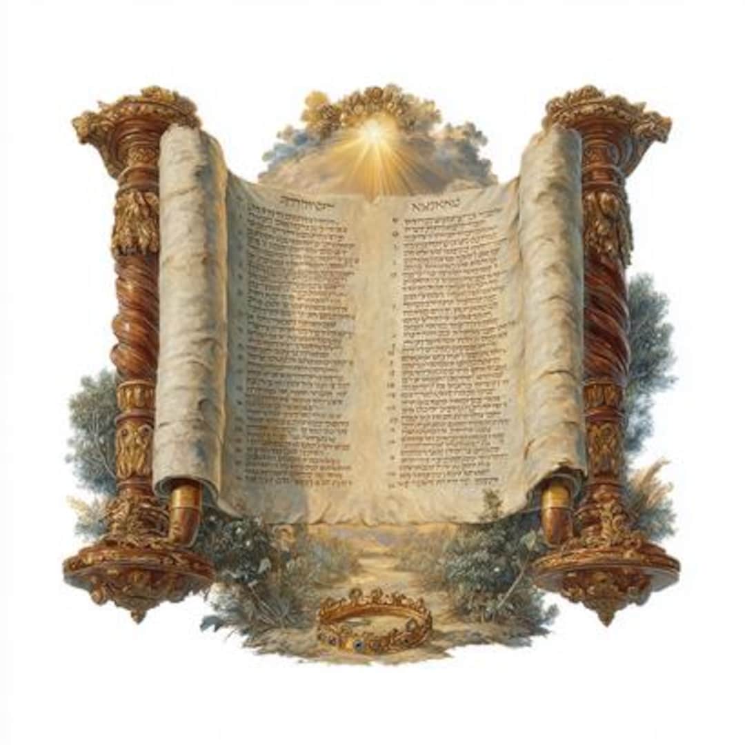 8 Jewish Torah Scroll Clipart Scripture Ancient Vintage Religious ...