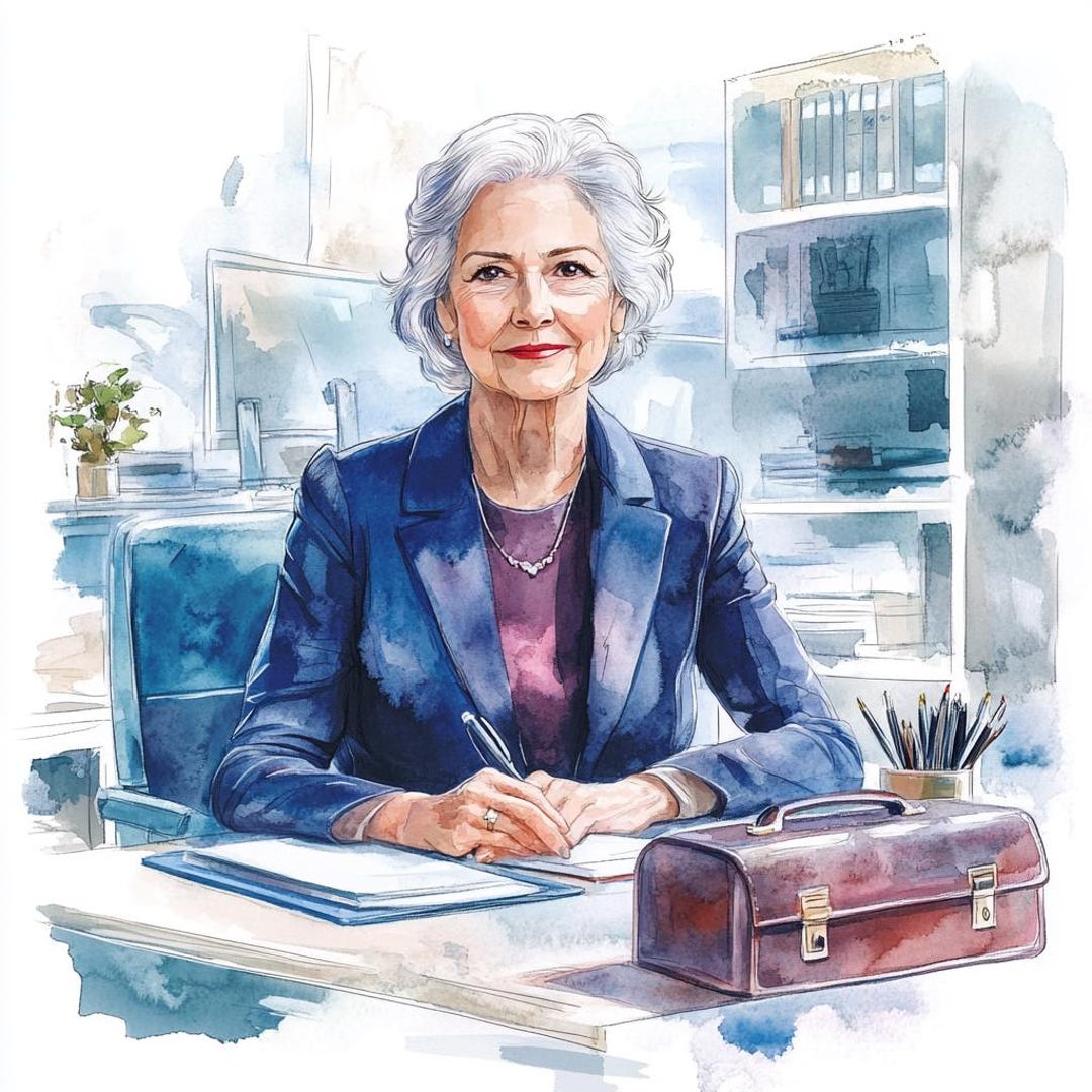 8 Senior Business Woman Clipart Old Lady Boss Young Grandma Clipart ...