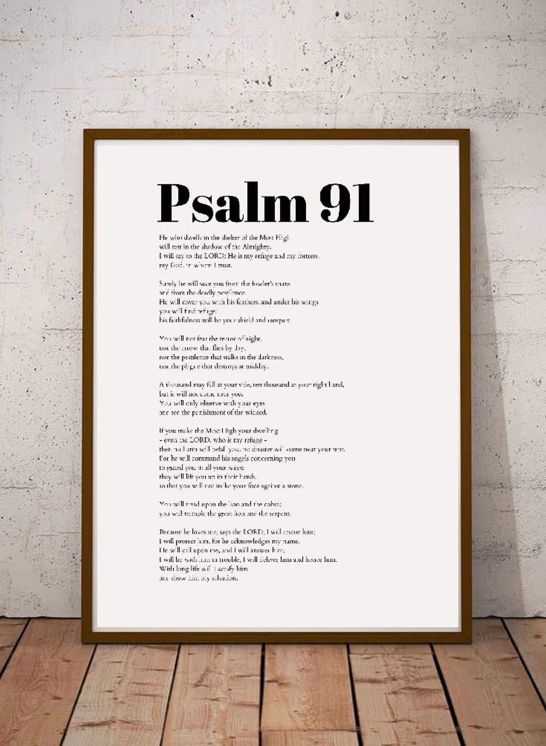 Psalm 91 Bible Verse Wall Art, Scripture Artwork Printable, Cute ...