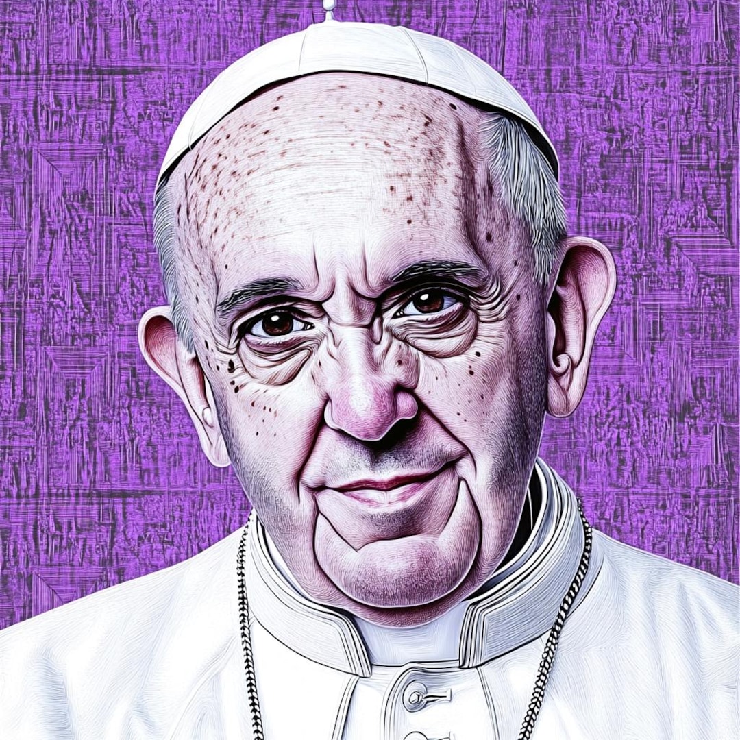 4 Pope Francis Face Portrait Digital Print Commercial Clipart Line ...