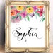 Sophia Name Sign for Wall Name Print Name Printable Girly Wall Decor ...