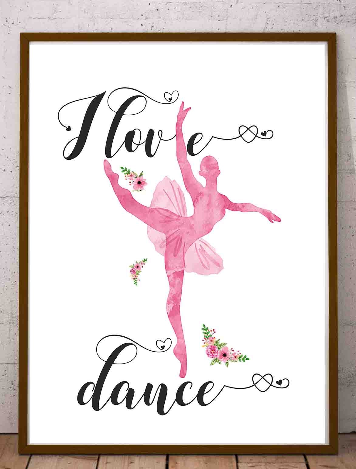 I Love Dance Teacher Gift Printable Dance Instructor Keepsake - Etsy