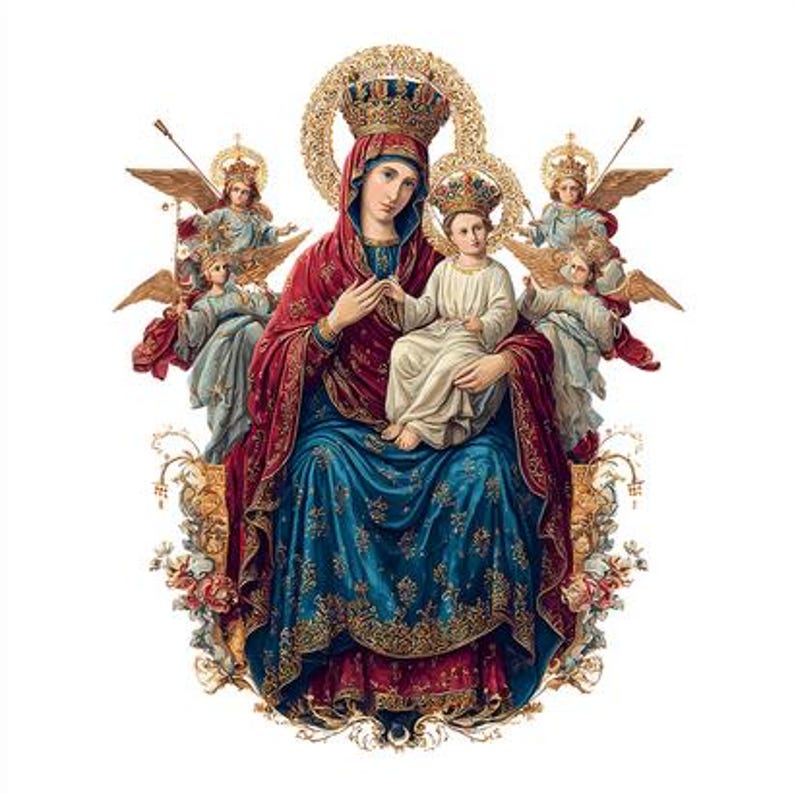 8 Our Lady of Perpetual Help Clipart Virgin Mary Icon Madonna and Child ...
