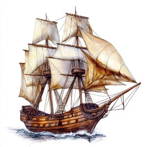 8 Sailing Ship Clipart Vintage Pirate Ship Image Ghost Ship Digital ...