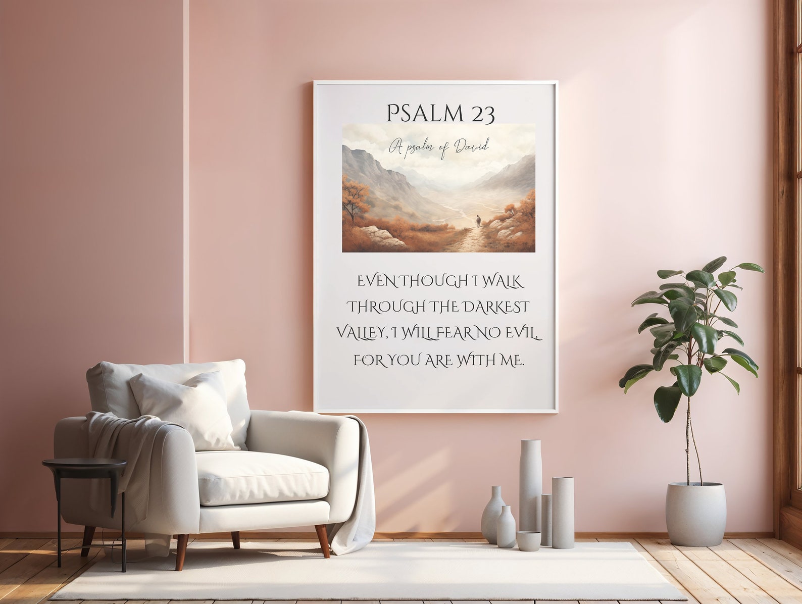 Psalm 23 Landscape Wall Art Printable, the Lord is My Shepherd, Bible ...
