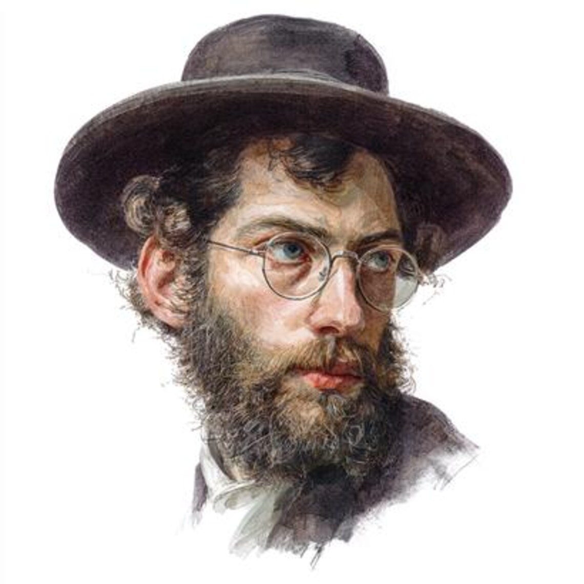 8 Jewish Man Portrait Clipart Watercolor Religious Jew Face Jerusalem ...