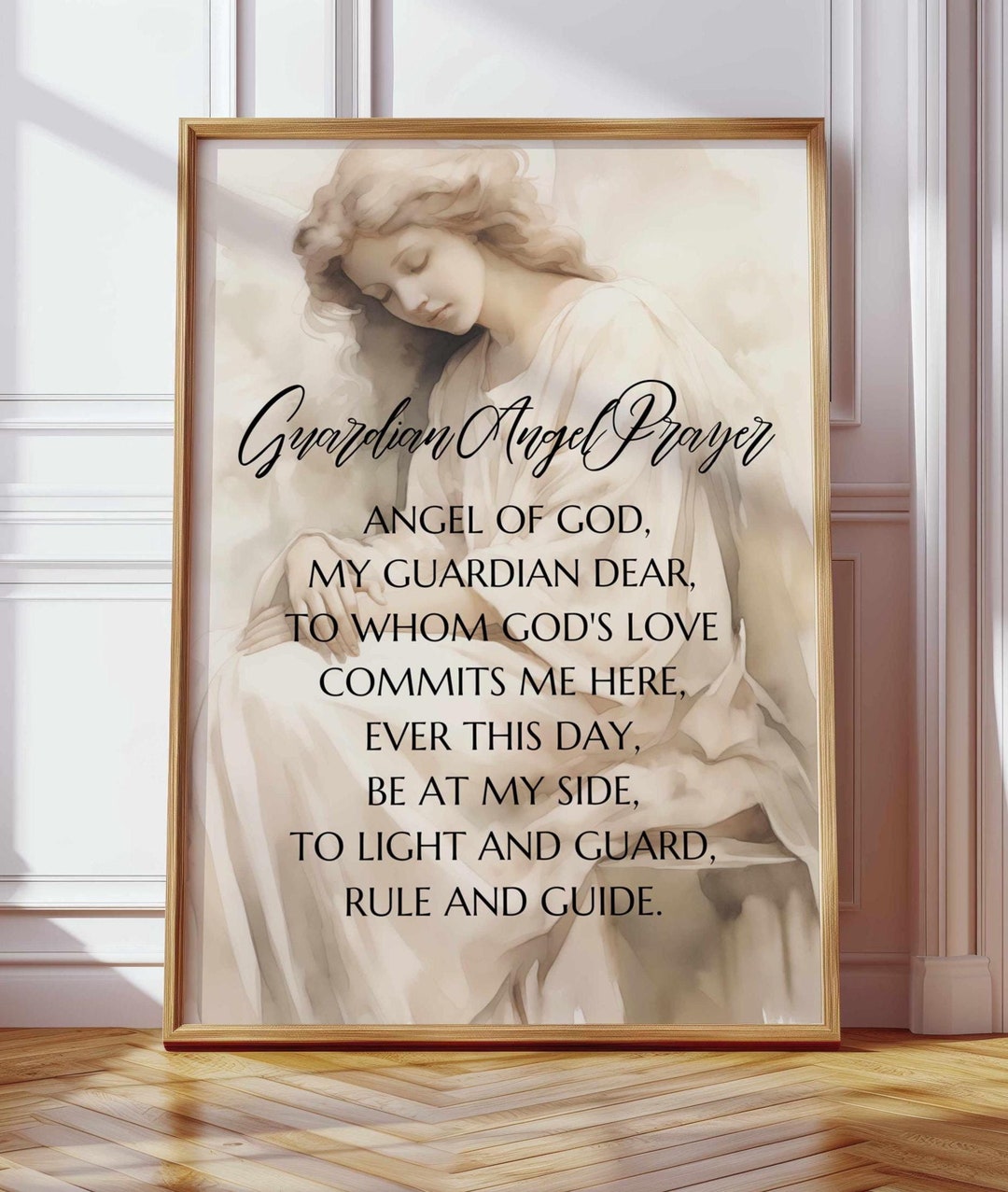 Guardian Angel Prayer Wall Art Digital Printable, Angel of God My ...