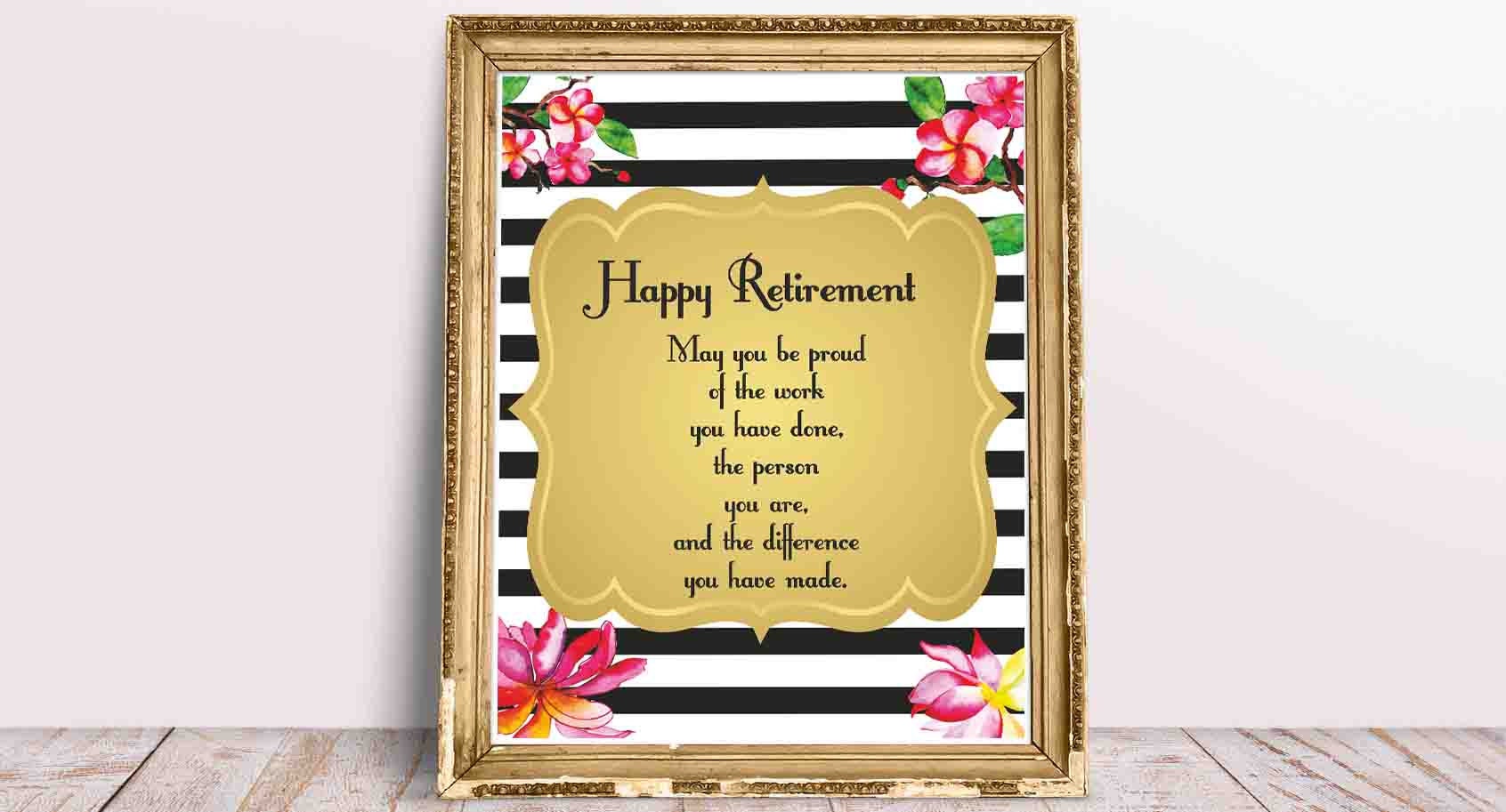 Happy Retirement Digital File Happy Retirement Printables - Etsy