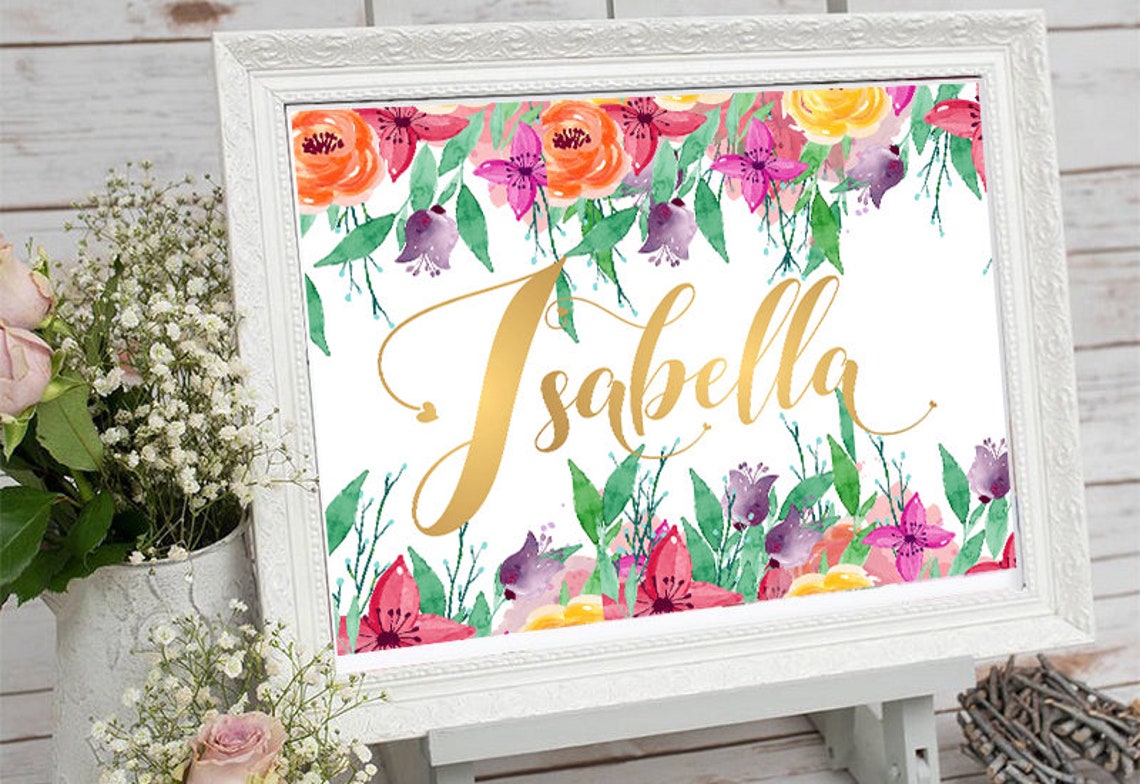 Isabella Baby Girl Name Print, Isabella Name Iris Isla Ivy Nursery Name ...